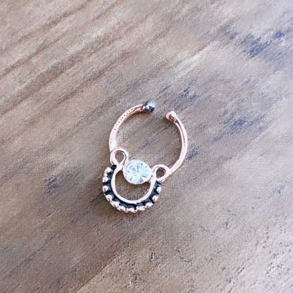 Jewelry | Rosegold Septumnosering Rhinestone Accent | Poshmark